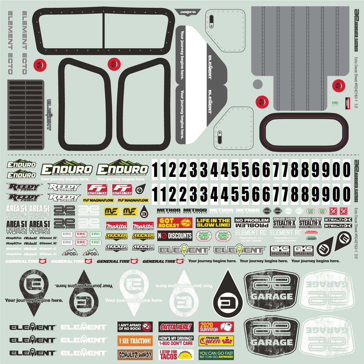 Element RC Enduro Ecto Decal Sheet | Element RC | Ersatzteile | HK ...